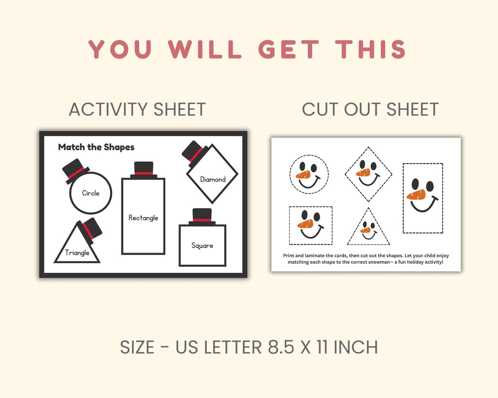 Christmas Shape Matching Activity for Kids | 3 Holiday Sets | Preschool ...
