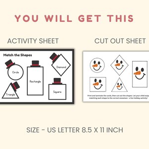 Christmas Shape Matching Activity for Kids | 3 Holiday Sets | Preschool ...