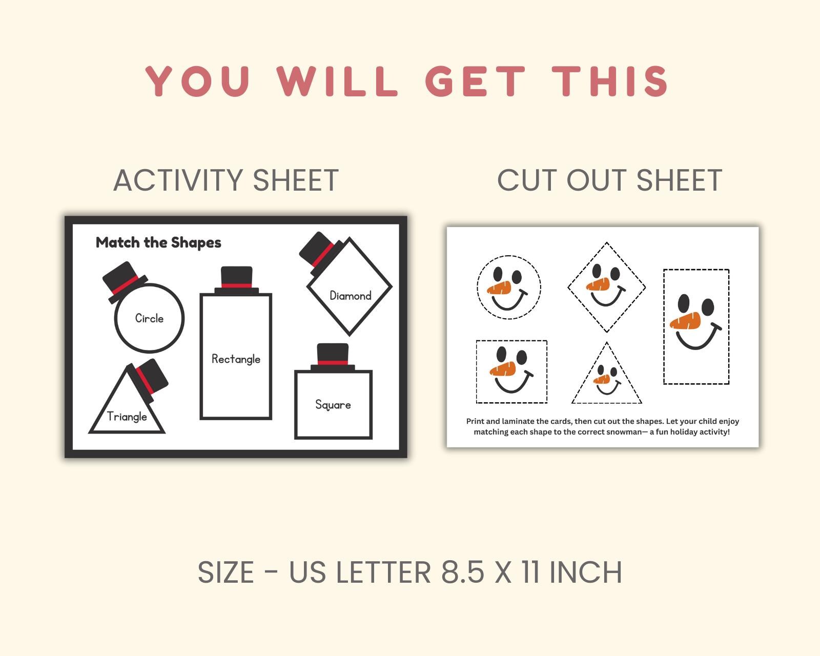 Christmas Shape Matching Activity for Kids | 3 Holiday Sets | Preschool ...