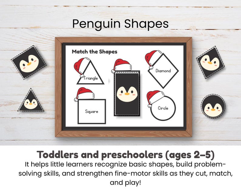 Christmas Shape Matching Activity for Kids | 3 Holiday Sets | Preschool ...
