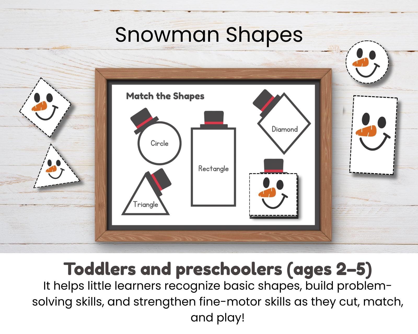 Christmas Shape Matching Activity for Kids | 3 Holiday Sets | Preschool ...