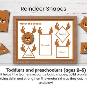 Christmas Shape Matching Activity for Kids | 3 Holiday Sets | Preschool ...