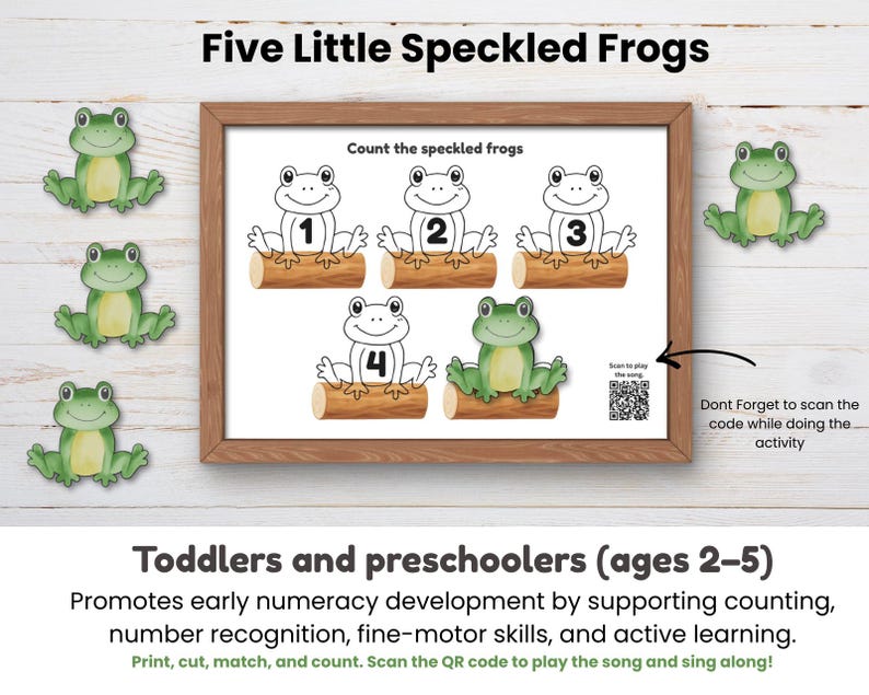 Counting and Matching Printable for Toddlers Frog and Duck Number ...