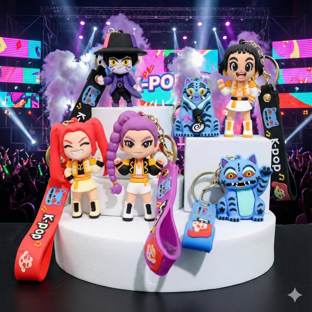 K-pop Demon Hunters Tiger Keychain – Cute PVC Figure Key Ring, Harajuku ...