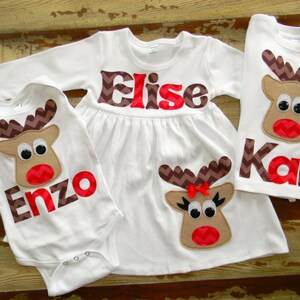 Christmas Dress and Shirt Set, Brother Sister Sibling Set, Personalized ...