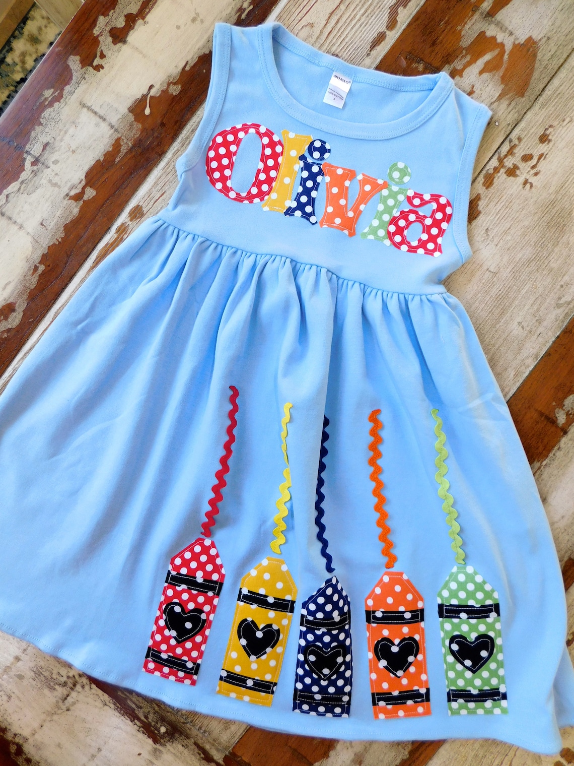 Back to School Crayon Dress Personalized Crayon Dress - Etsy