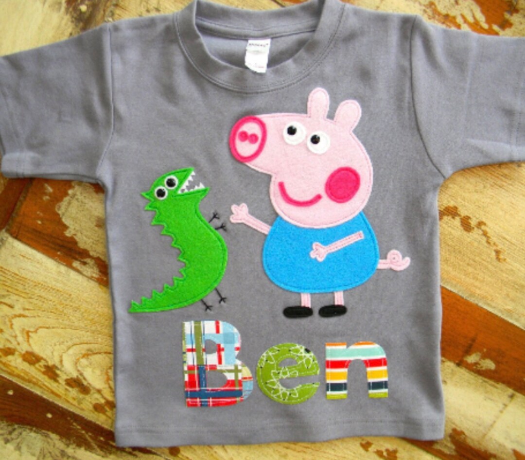 Boys George Peppa Pig Long or Short Sleeved Personalized, Size 6-12m to ...