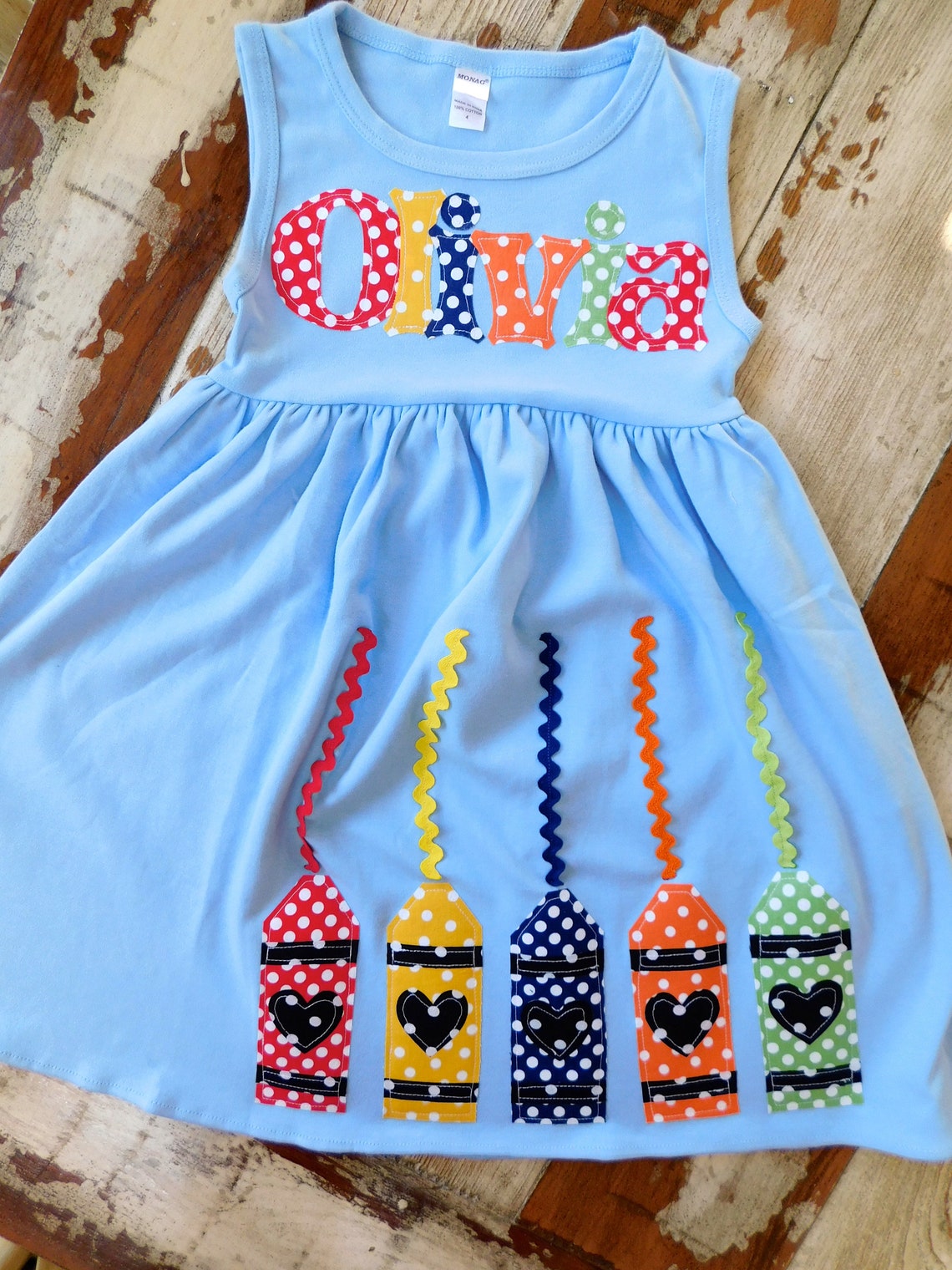 Back to School Crayon Dress Personalized Crayon Dress - Etsy