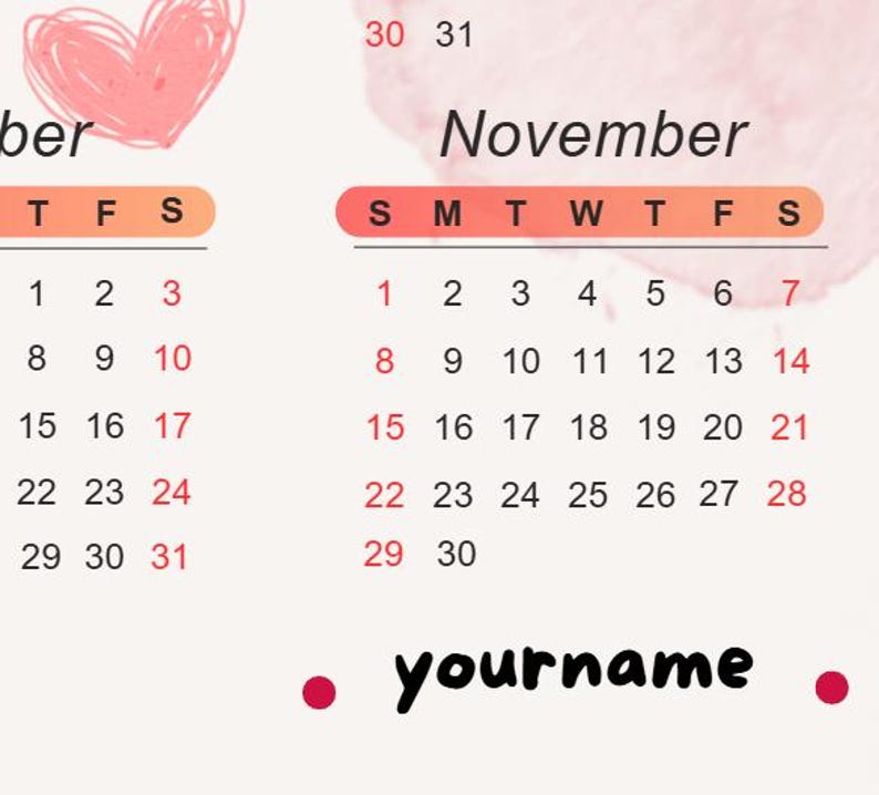 Aesthetic Monthly Calendar Printable | Pink Pastel Planner, Notes ...