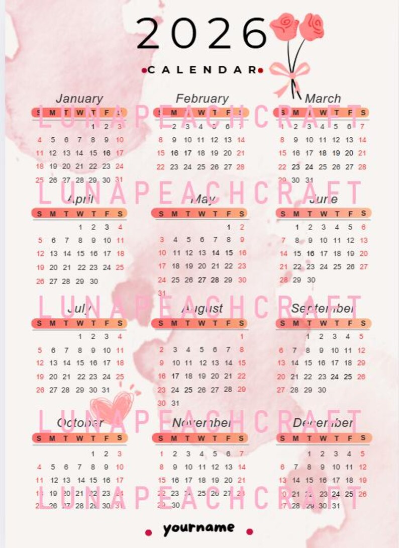 Aesthetic Monthly Calendar Printable | Pink Pastel Planner, Notes ...