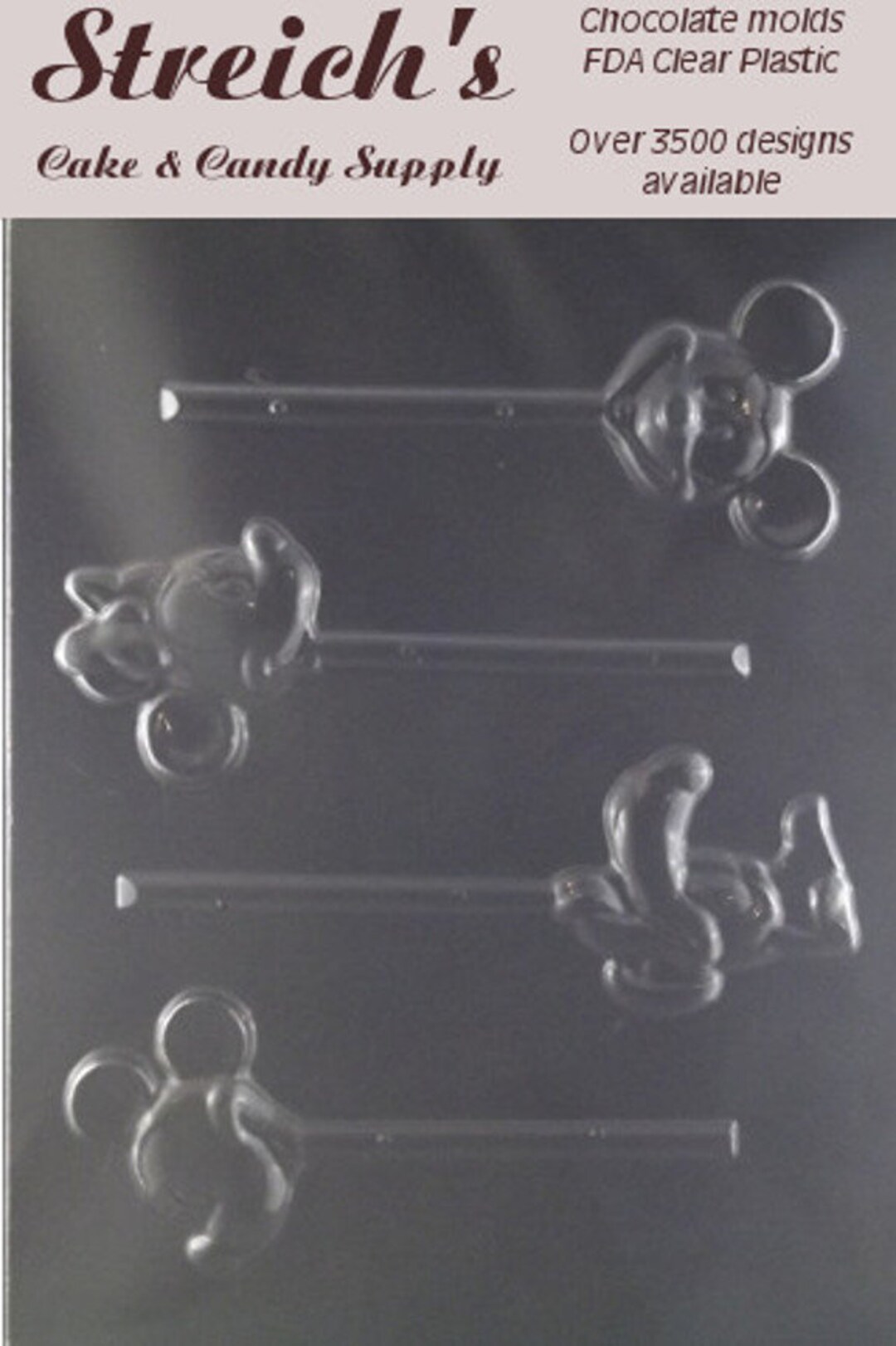 Mickey Minnie Pluto Chocolate Candy Lollipop Mold - Etsy