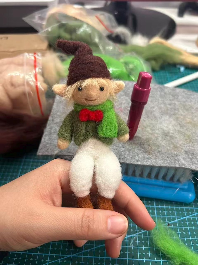 Handmade Needle Felted Wool Elf Little Prince Figurine, Soft Plush ...