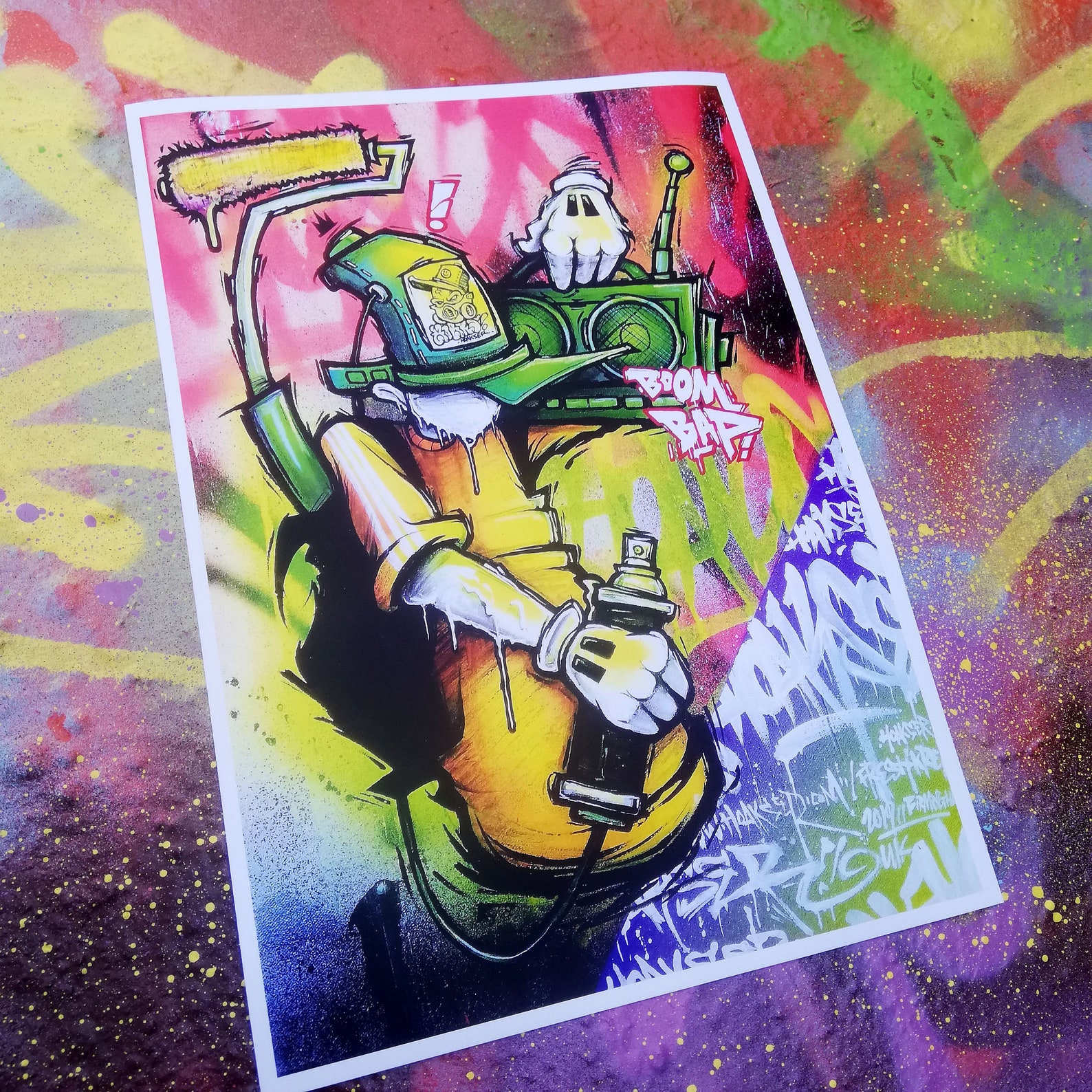 Boom Bap Graffiti A4 Art Print Canvas Poster Painting by - Etsy