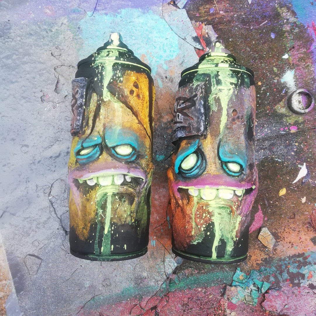 Graffiti Spray Paint Can Sculptures by Hoakser Set of 2 - Etsy