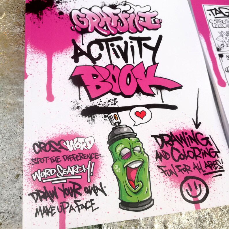 Graffiti Activity Book Drawing Coloring Spot the - Etsy