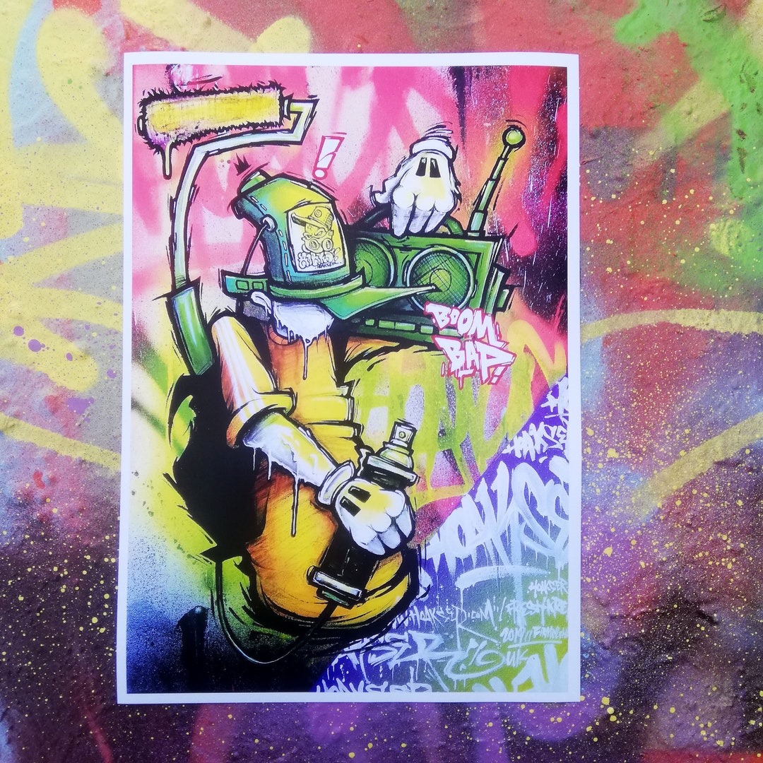 Boom Bap - Graffiti A4 Art Print Canvas Poster Painting by Hoakser - Etsy