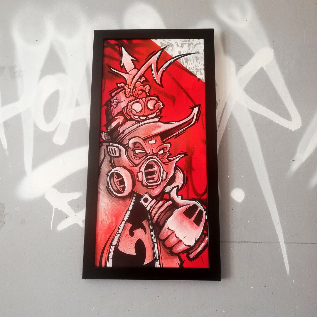 Original Graffiti Masked Character Painting by Hoakser - Etsy