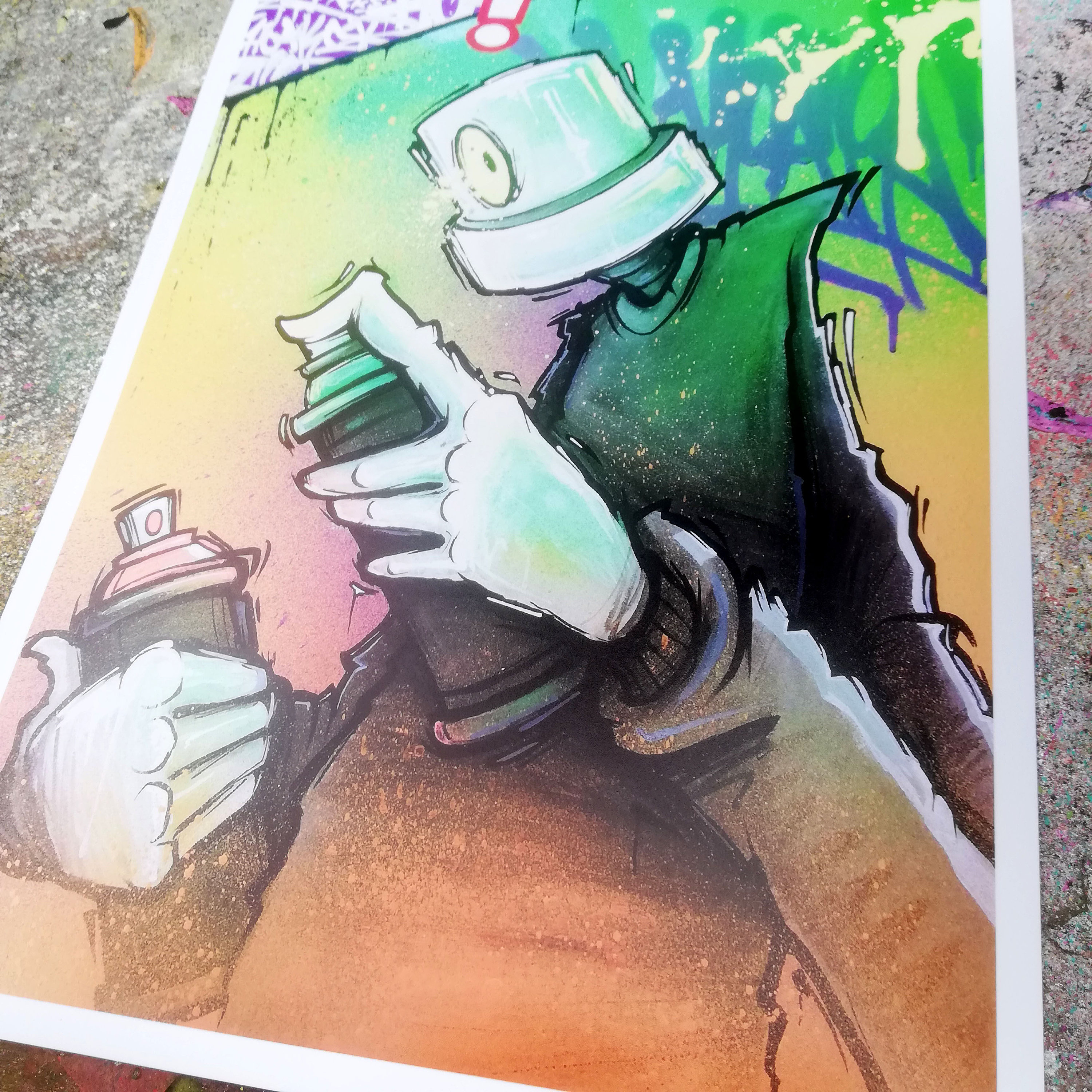 Graffiti Characters Spray Can