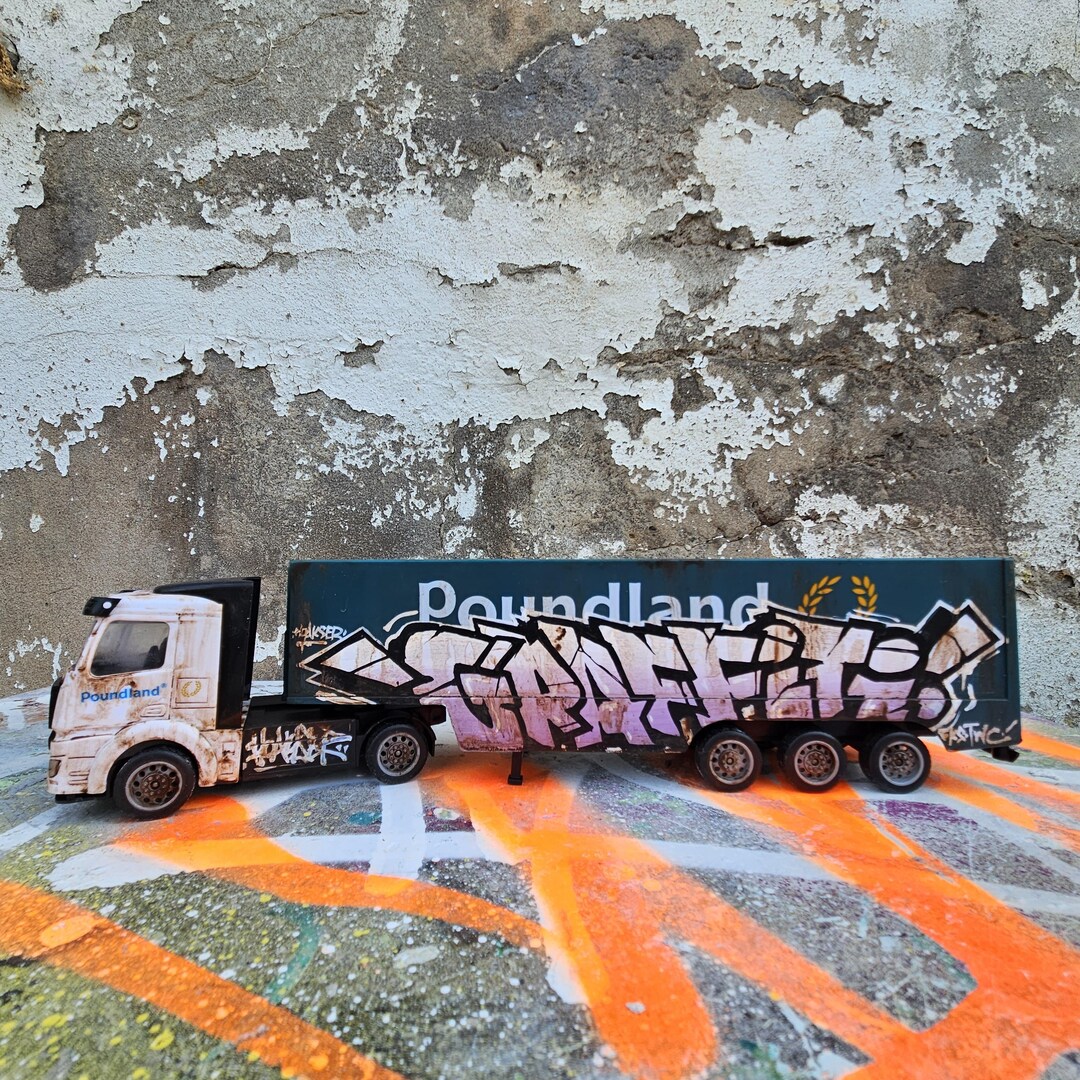 Graffiti Poundland Toy Truck Vandalized to Scale - Etsy