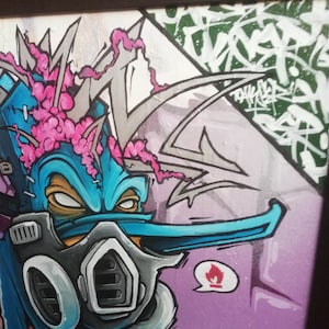Original Graffiti Masked Character Painting by Hoakser - Etsy