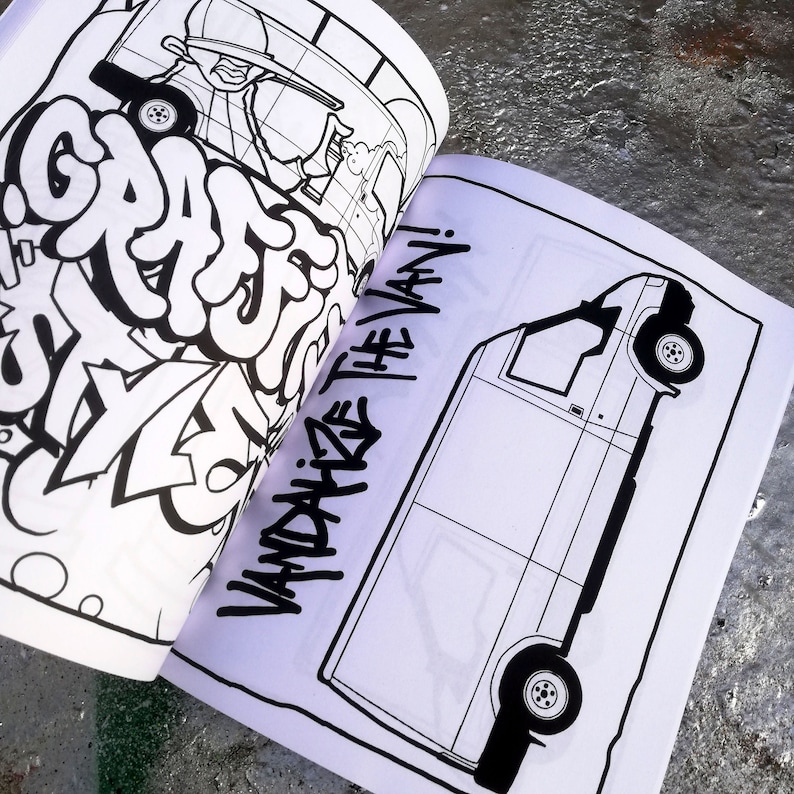 Graffiti Activity Book Drawing Coloring Spot the - Etsy