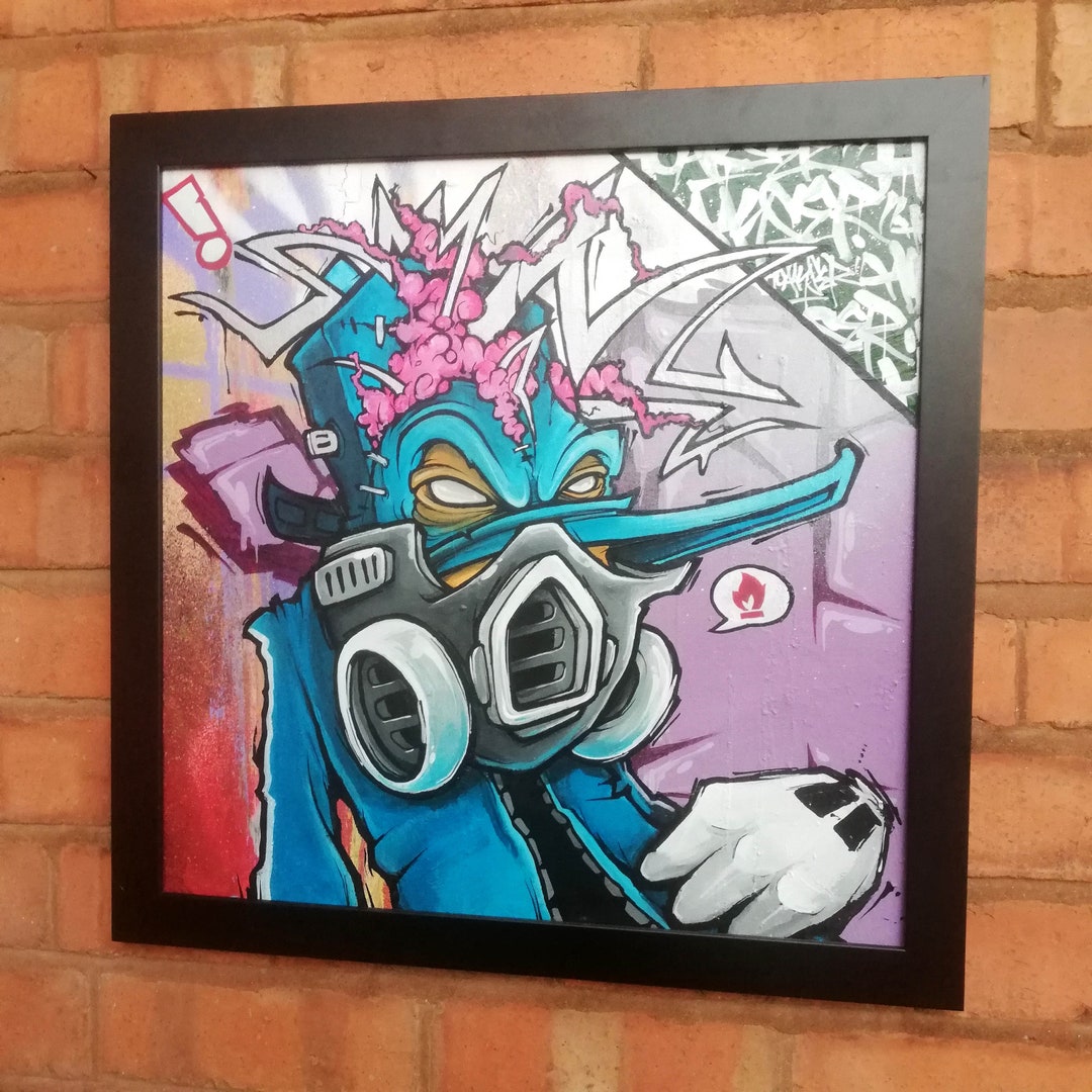 Original Graffiti Masked Character Painting by Hoakser - Etsy