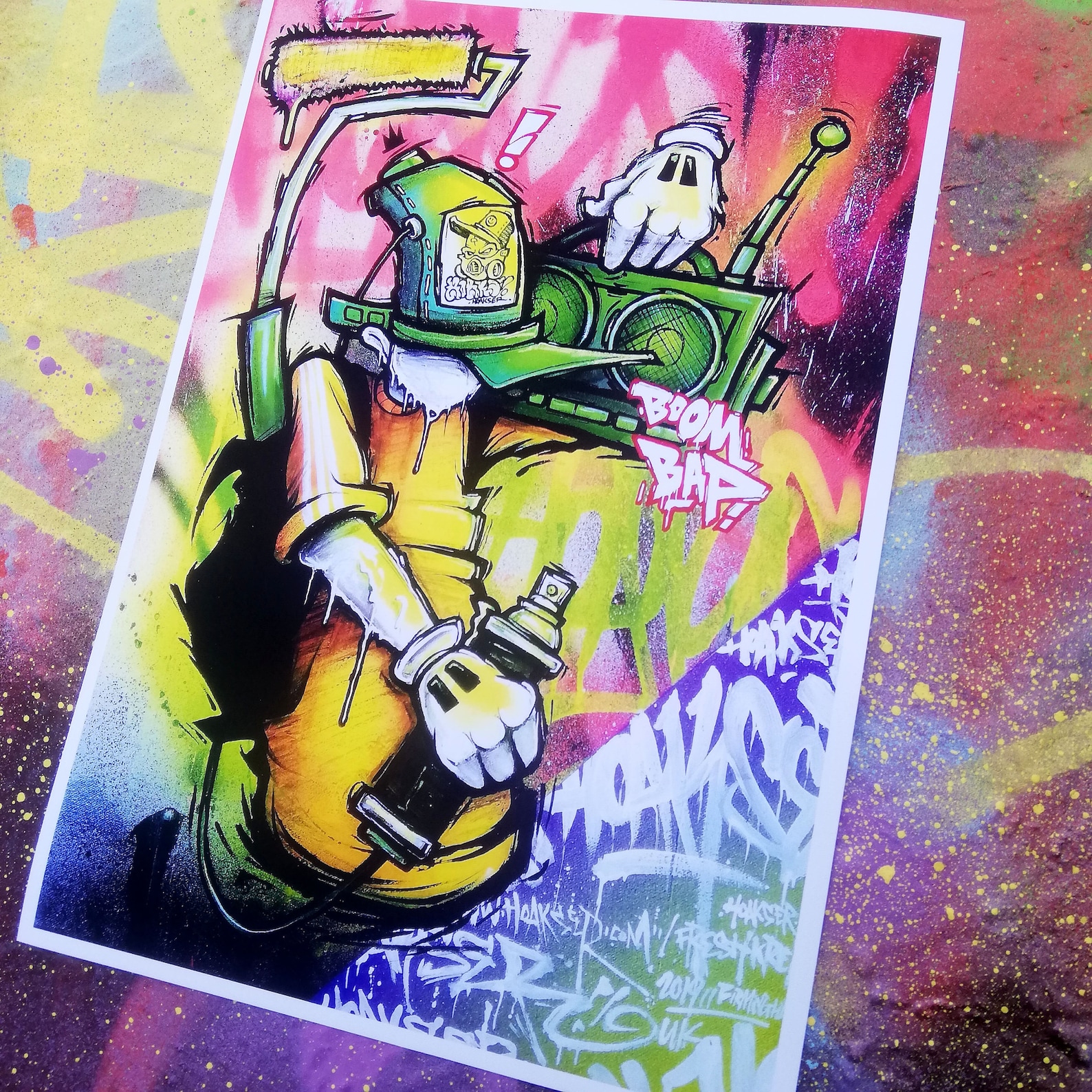 Boom Bap Graffiti A4 Art Print Canvas Poster Painting by - Etsy