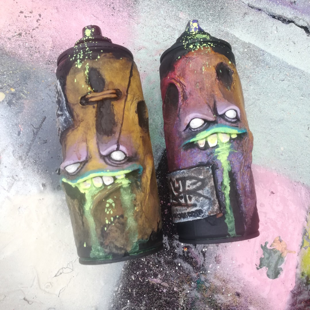 Graffiti Spray Paint Can Sculptures by Hoakser Set of 2 - Etsy