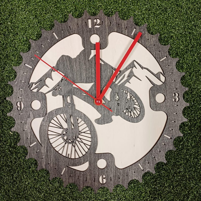 Mountain Bike Clock Laser Cut File – SVG DXF Lightburn (digital ...