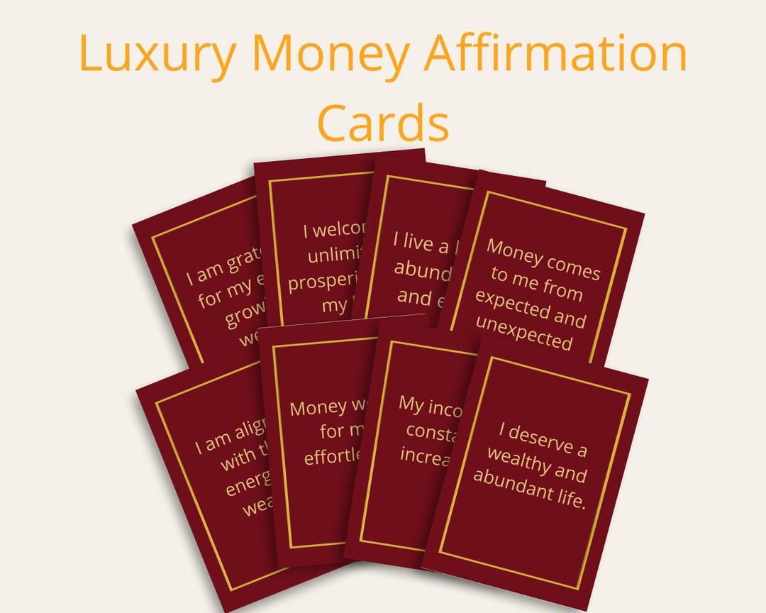 Luxury Money Affirmation Cards | Wealth & Abundance | Printable Digital ...