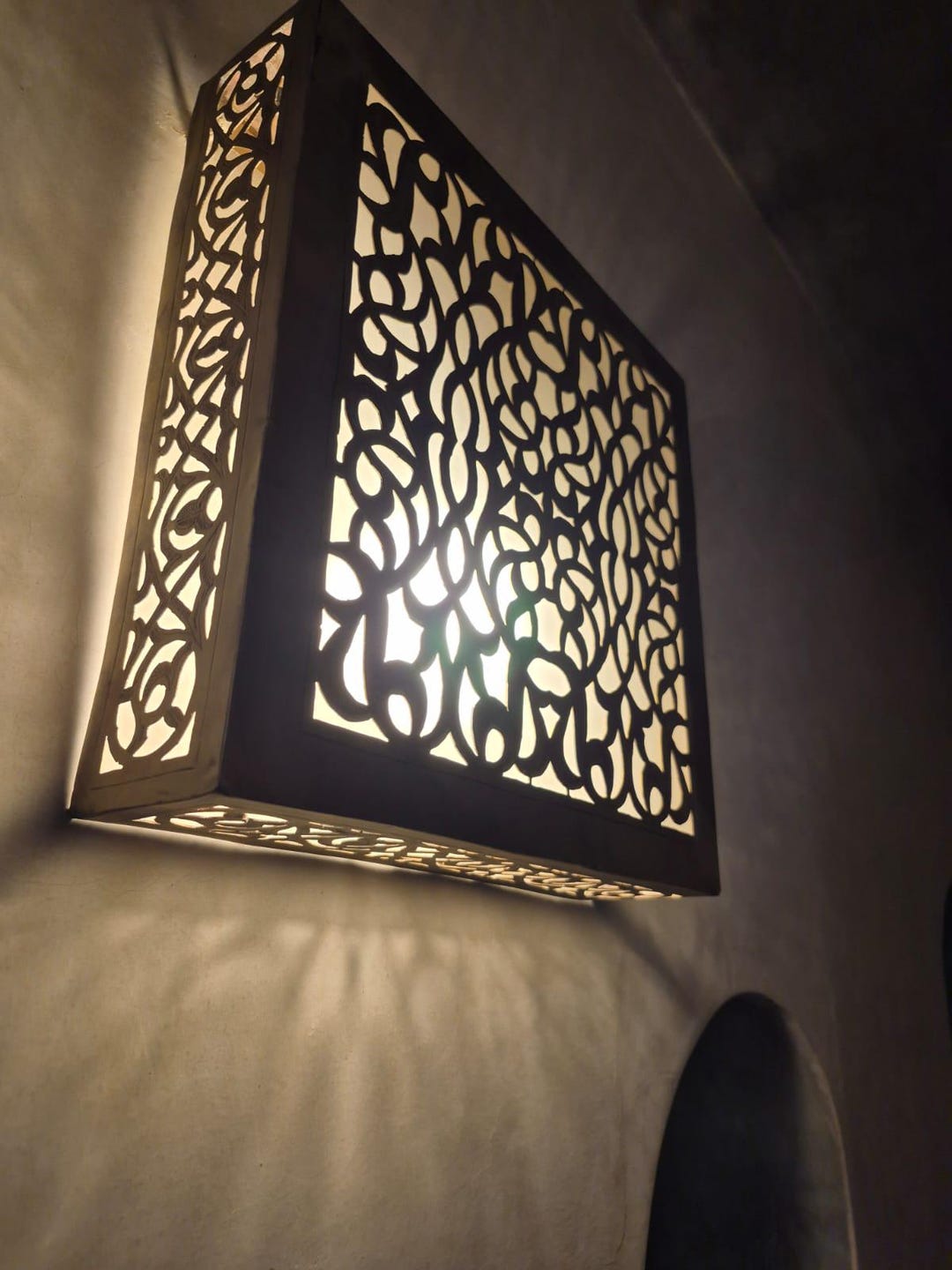 Sahara Glow – Moroccan Artisan Wall Lantern With Hand-cut Arabesque ...