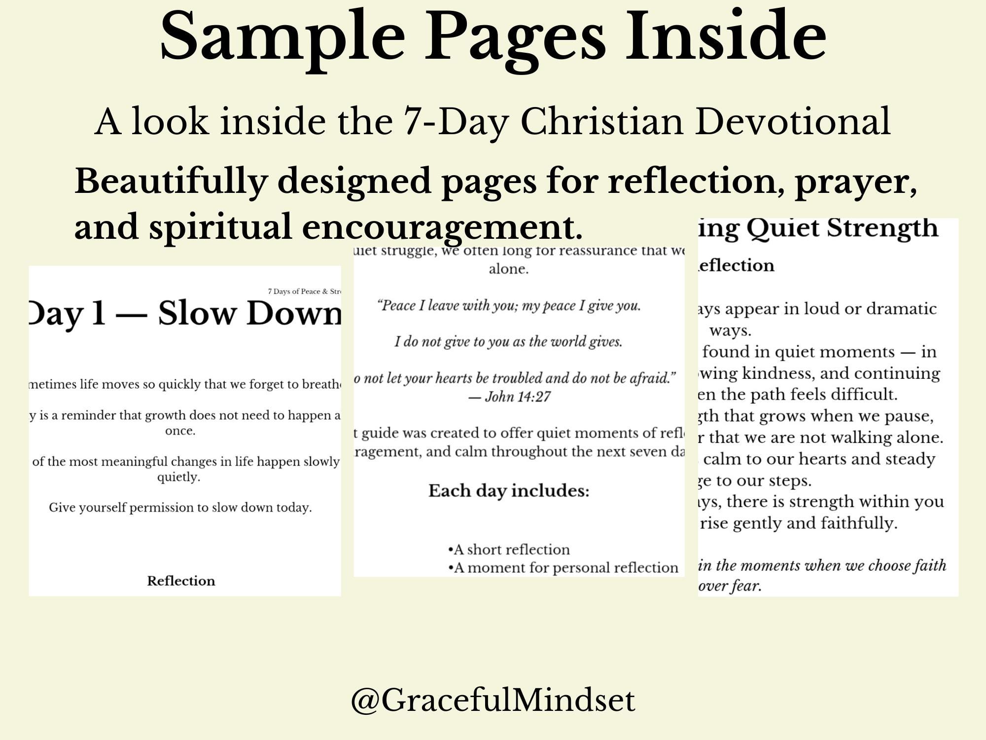 7 Day Christian Devotional Printable | Faith Reflection Journal | Bible ...