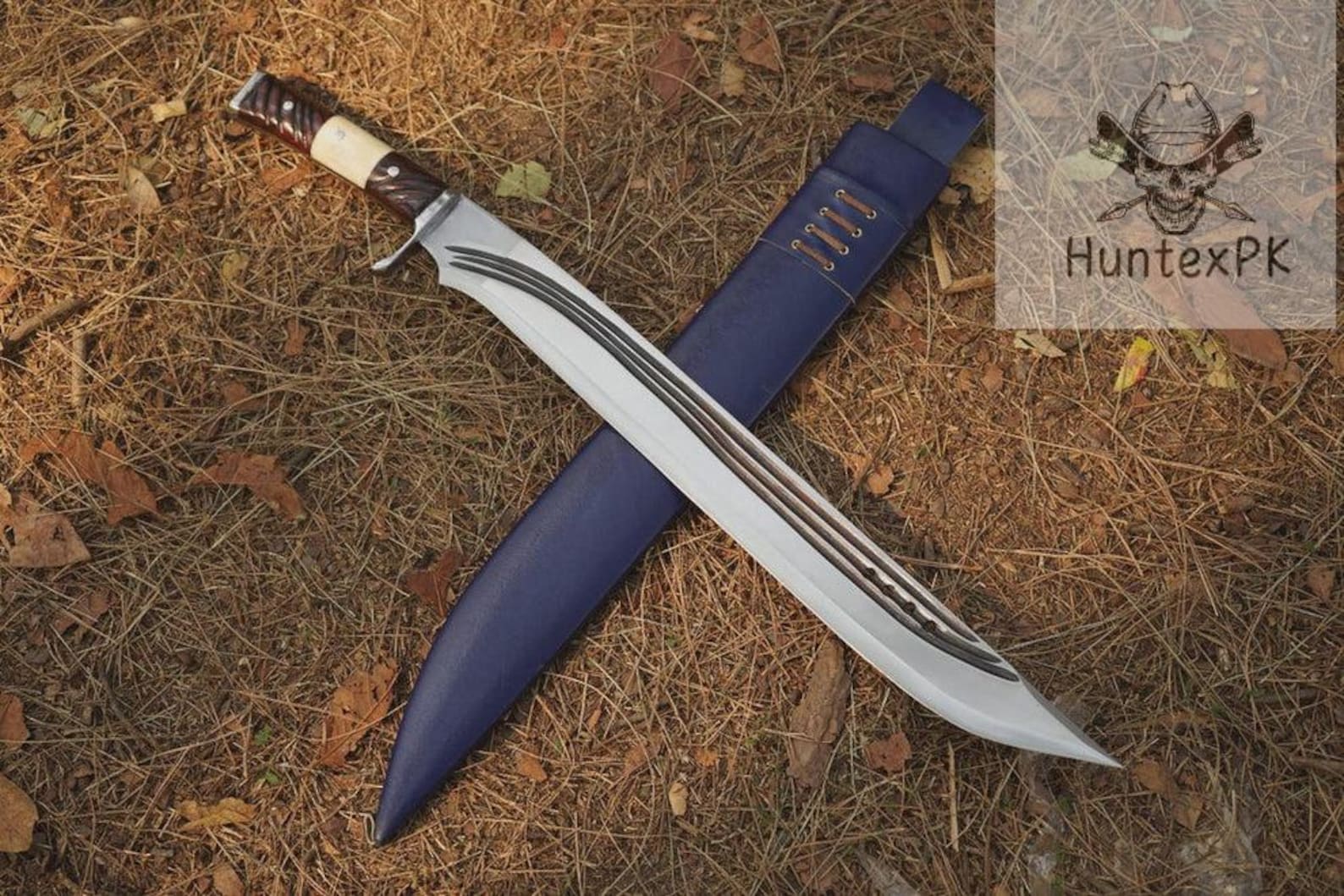 Cuchillo Seax hecho a mano de 22 pulgadas / Cuchillo Gurkha forjado a ...