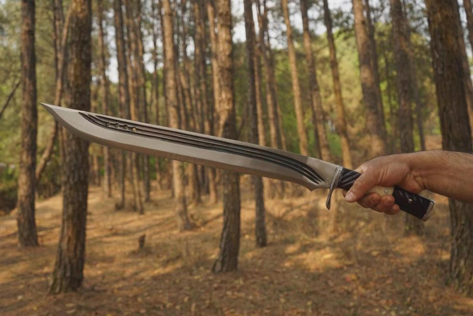 Cuchillo Seax hecho a mano de 22 pulgadas / Cuchillo Gurkha forjado a ...