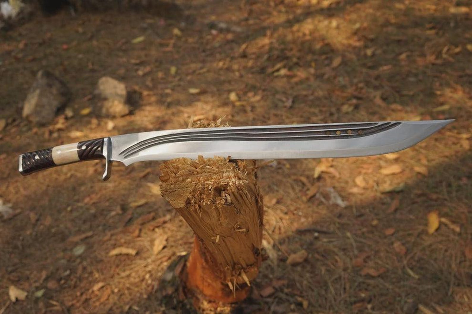 Cuchillo Seax hecho a mano de 22 pulgadas / Cuchillo Gurkha forjado a ...