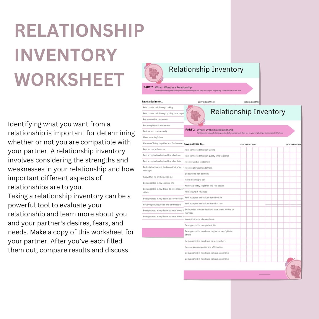 Relationship Inventory Worksheet - Etsy