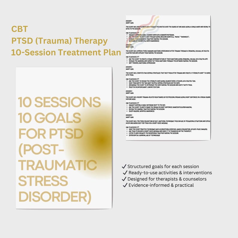 CBT PTSD Therapy | 10-week Treatment Plan | Trauma & PTSD Workbook for ...