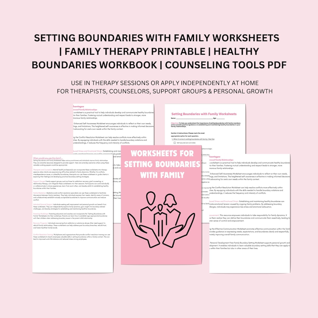Setting Boundaries With Family Worksheets | Family Therapy Tool ...