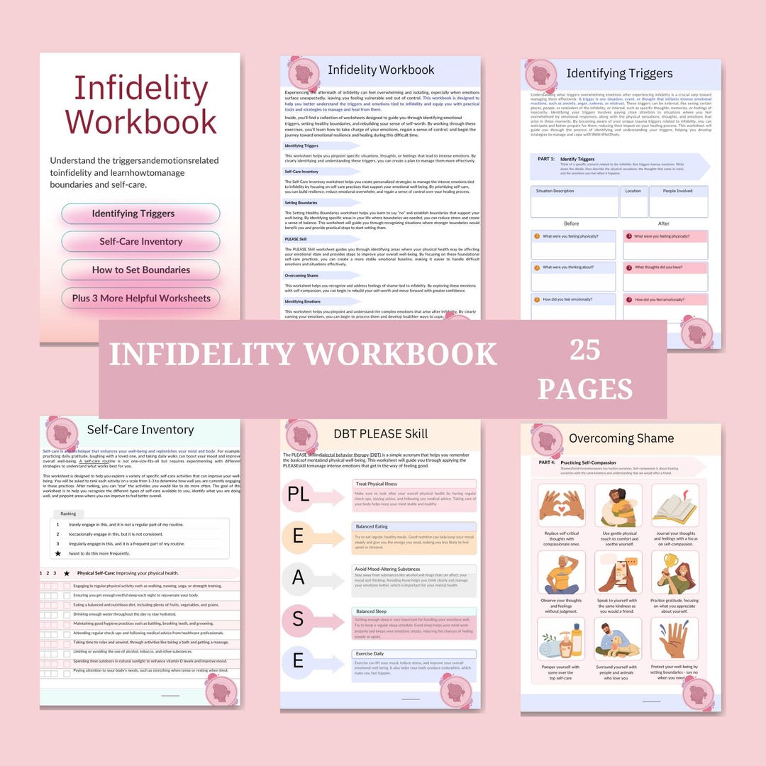 Infidelity Recovery Workbook | Healing After Betrayal Worksheets for ...