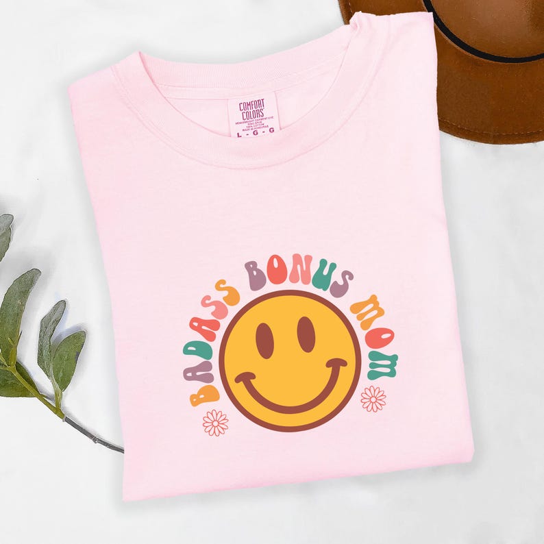 Retro Smiley Bonus Mom Shirt, Funny Stepmom Gift, Comfort Colors Tee - Etsy