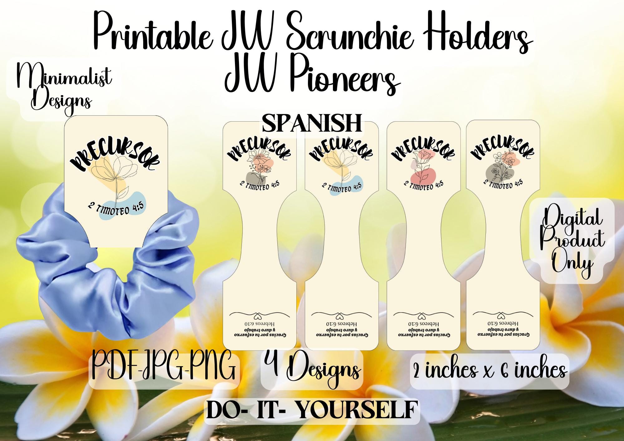 Spanish_jw Pioneer Printable Minimalist Scrunchie Tags DIY Template_jw ...