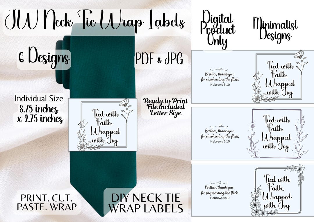 JW Printable DIY Pioneers_elders_tie Wrap Labels_jw Souvenirs & Gifts ...
