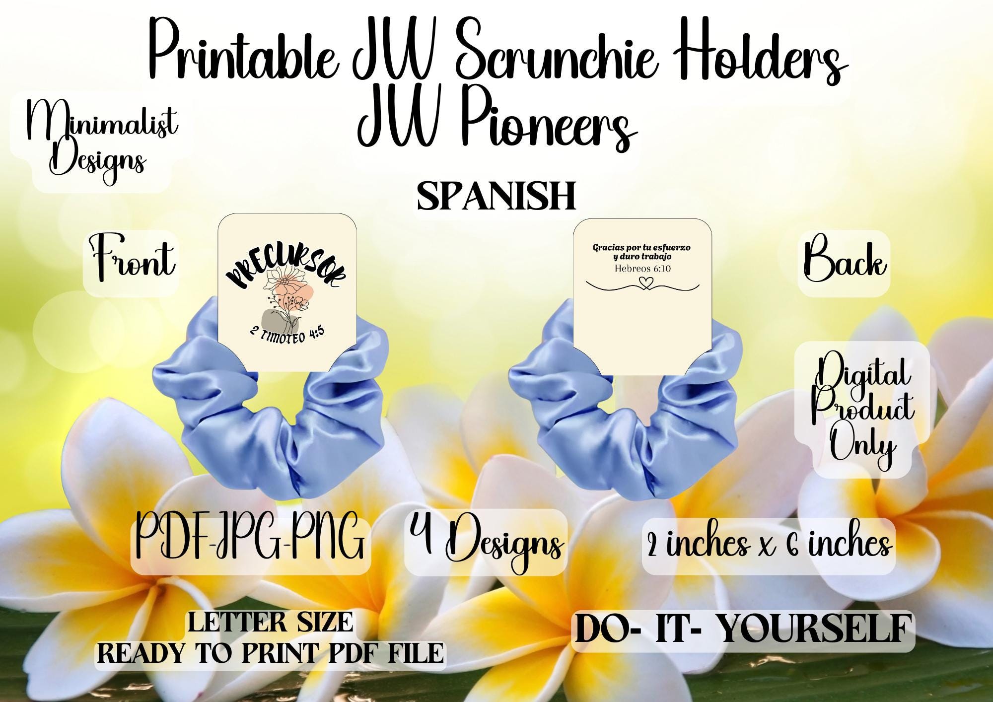 Spanish_jw Pioneer Printable Minimalist Scrunchie Tags DIY Template_jw ...