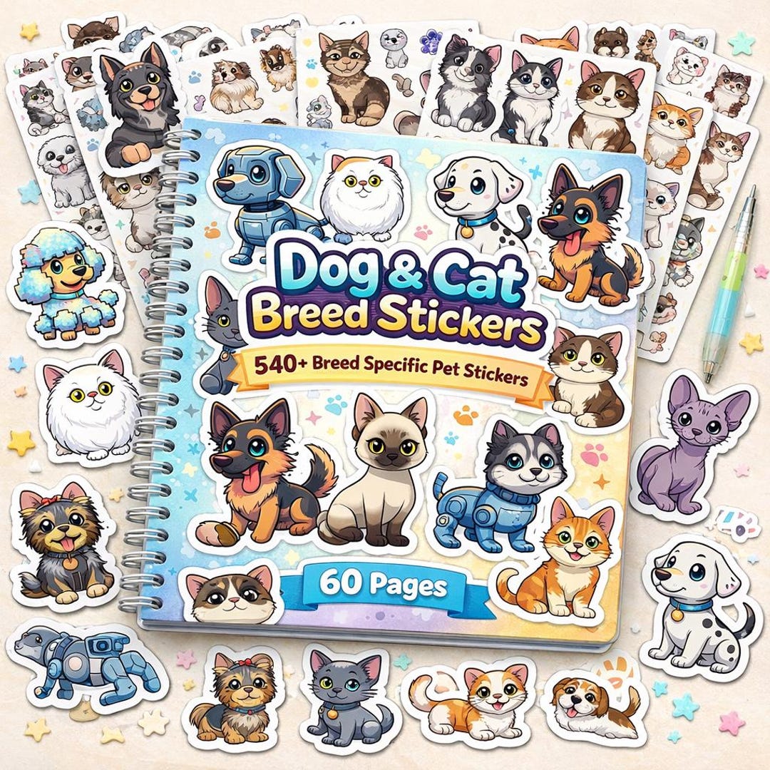 Dog & Cat Breed Stickers | 540+ Pet Stickers (digital Download) - Etsy