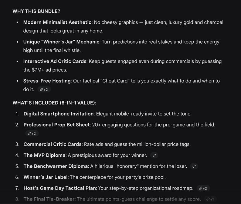 Big Game Party Games Bundle, Prop Bets, Commercial Critic (digital ...