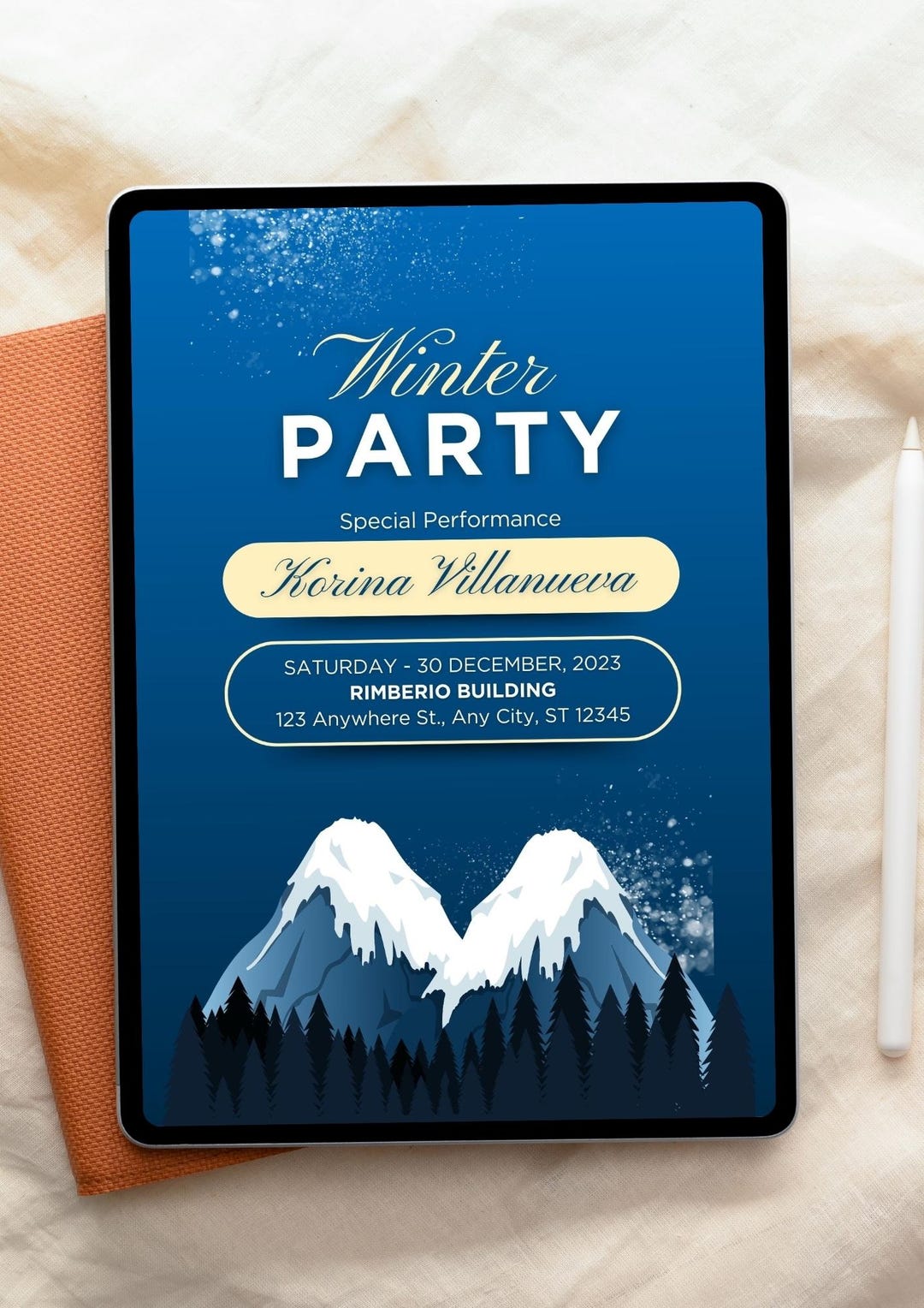 Elegant Winter Party Invitation | Blue Winter Event Poster | Canva ...