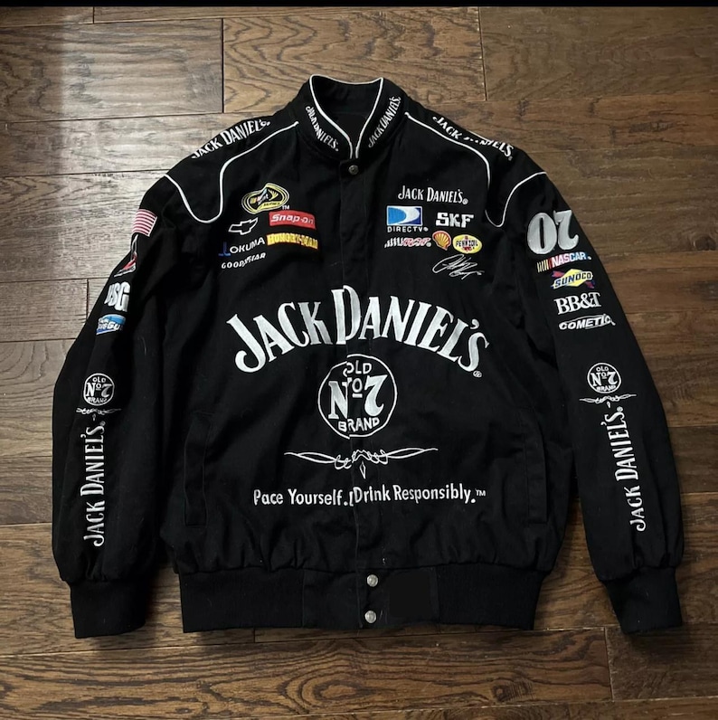 Jack Daniels Jacket Adult F1 Vintage Racing Jacket Embroidered Unisex ...