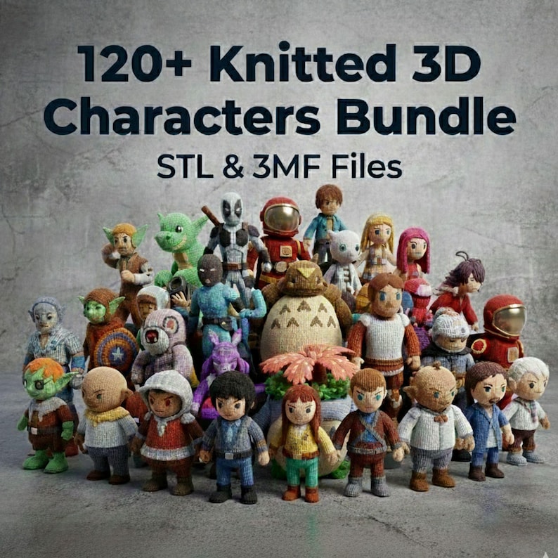120+ Knitted 3D Print Animal STL Bundle, Amigurumi Toy Collection (3MF ...