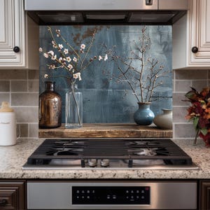 Kitchen Glass Backsplash: Red Rose Floral Design Tempered Glass Stove ...
