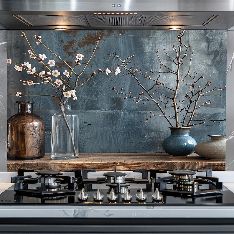 Kitchen Glass Backsplash: Red Rose Floral Design Tempered Glass Stove ...